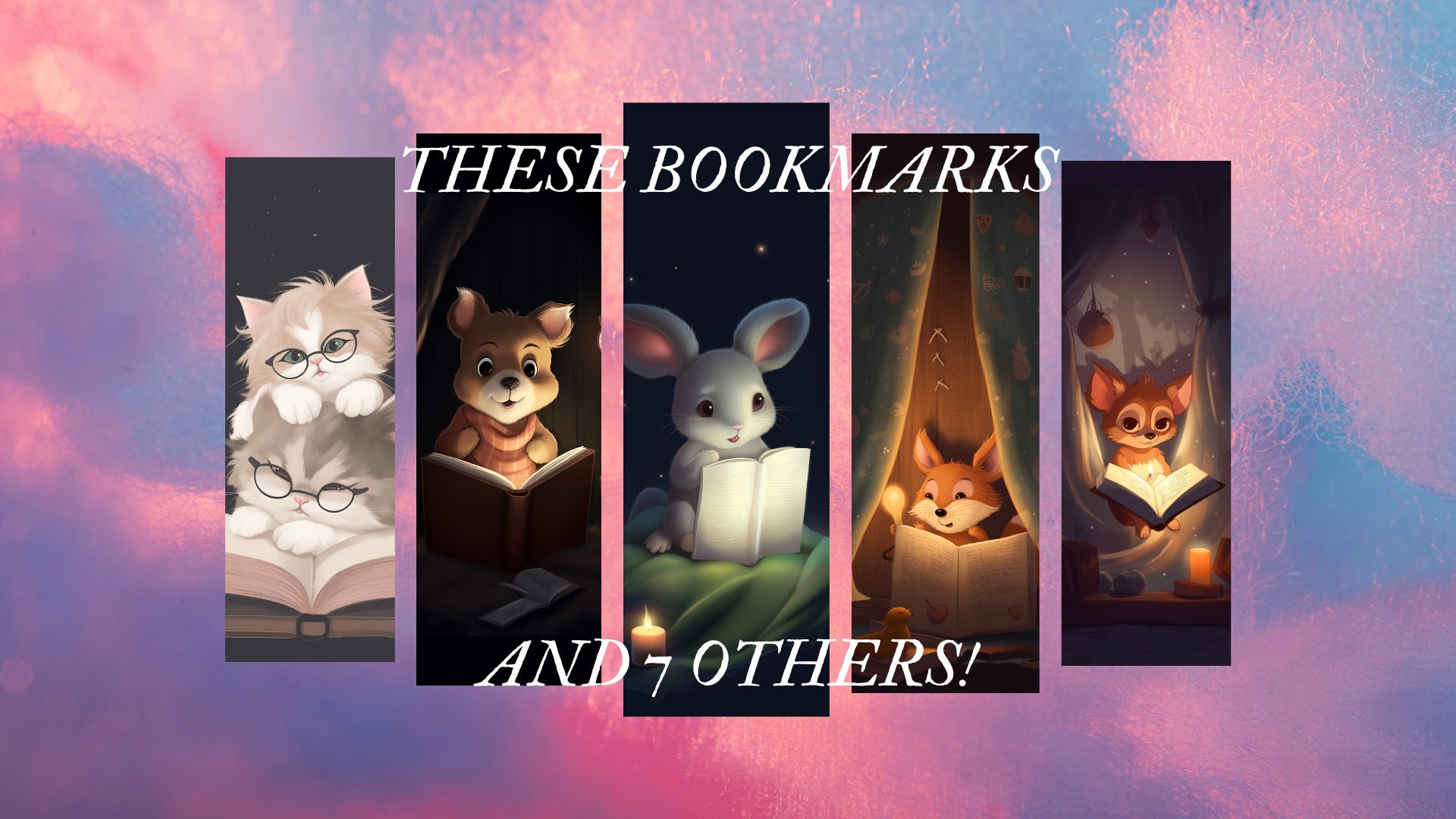 Adorable Baby Animal Bookmarks, Digital Printable, Set of 12 Cartoon ...