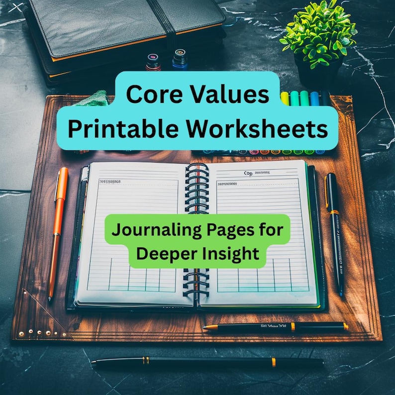 Core Values Printable Worksheets: Self-discovery Journaling & Belief ...