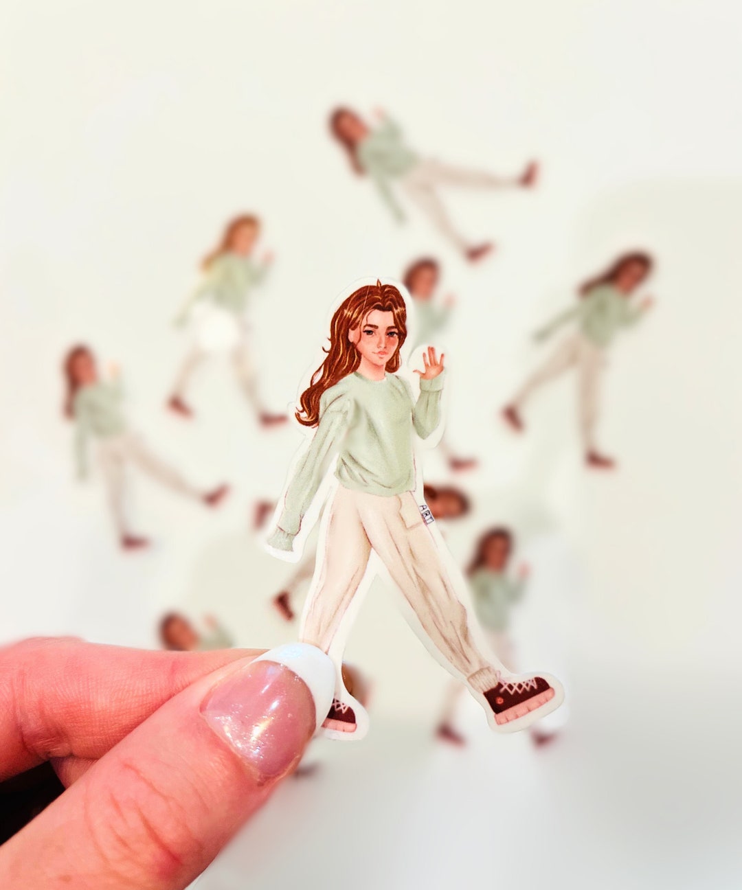 Walking Girl Sticker | Waterproof Sticker | Water Bottle Sticker ...