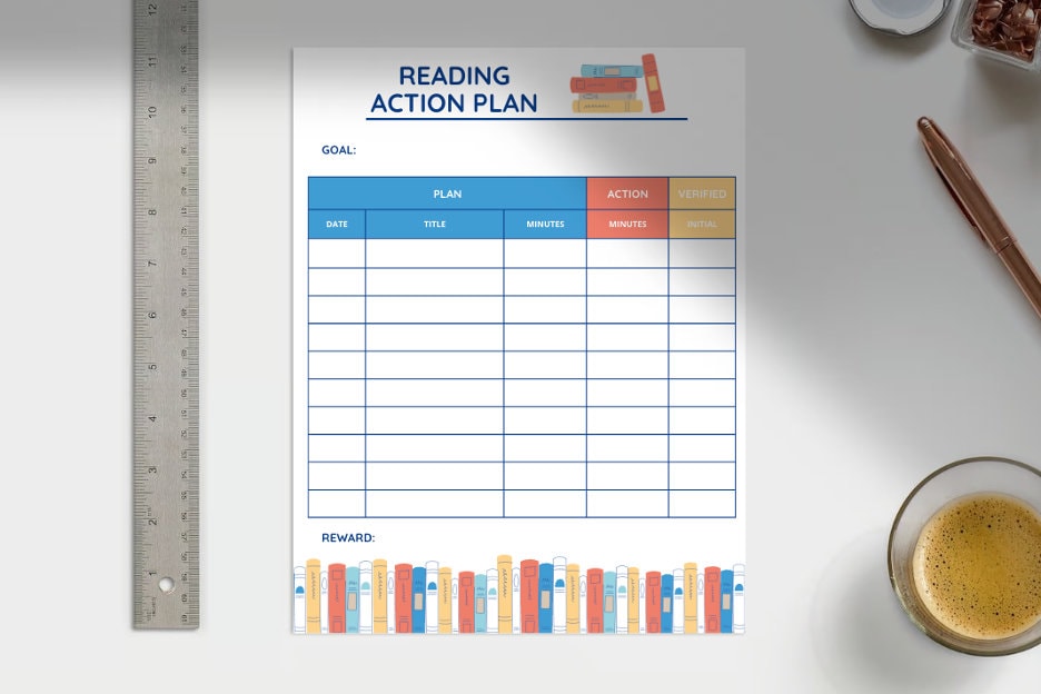 Kids Reading Log & Action Plan - Etsy