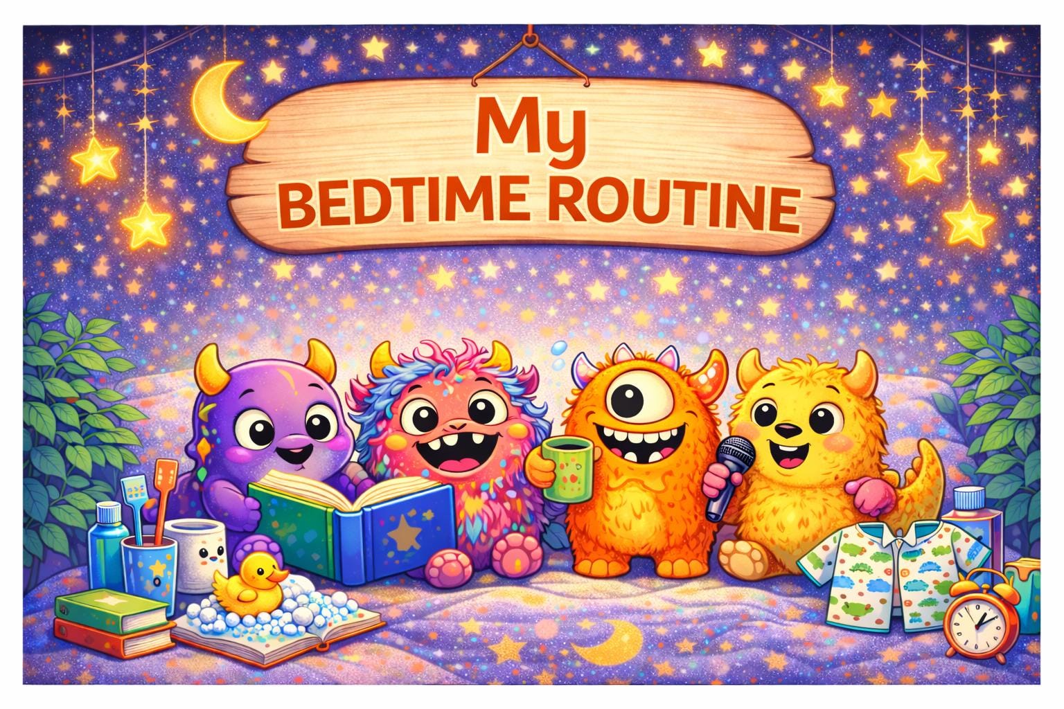 Monsters Bedtime Routine Printable Cards – Kids & Toddlers - Etsy