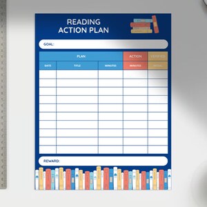 Kids Reading Log & Action Plan - Etsy