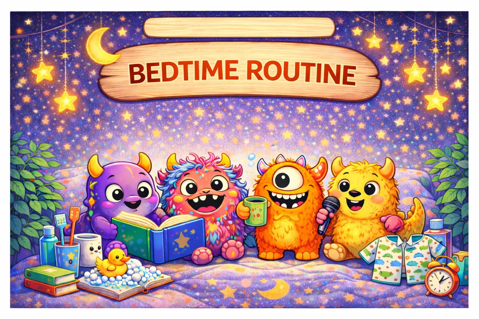 Monsters Bedtime Routine Printable Cards – Kids & Toddlers - Etsy
