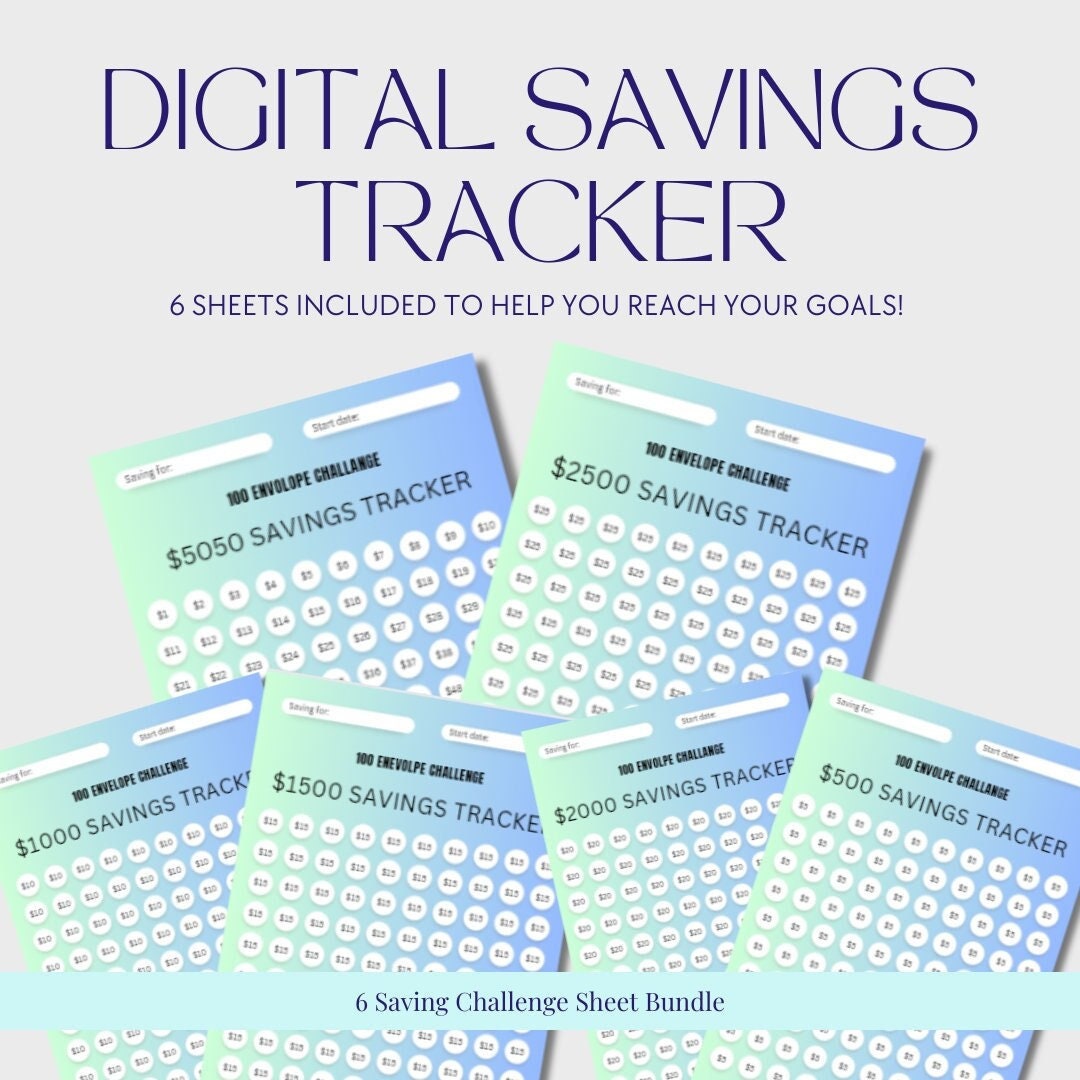 Iridescent Blue Savings Challenge - Etsy