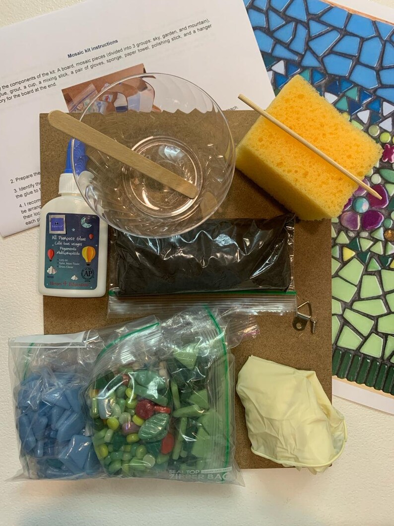 DIY Mosaic Kit for Beginners: Floral Art Craft Kit (8 X 10 Inches) - Etsy