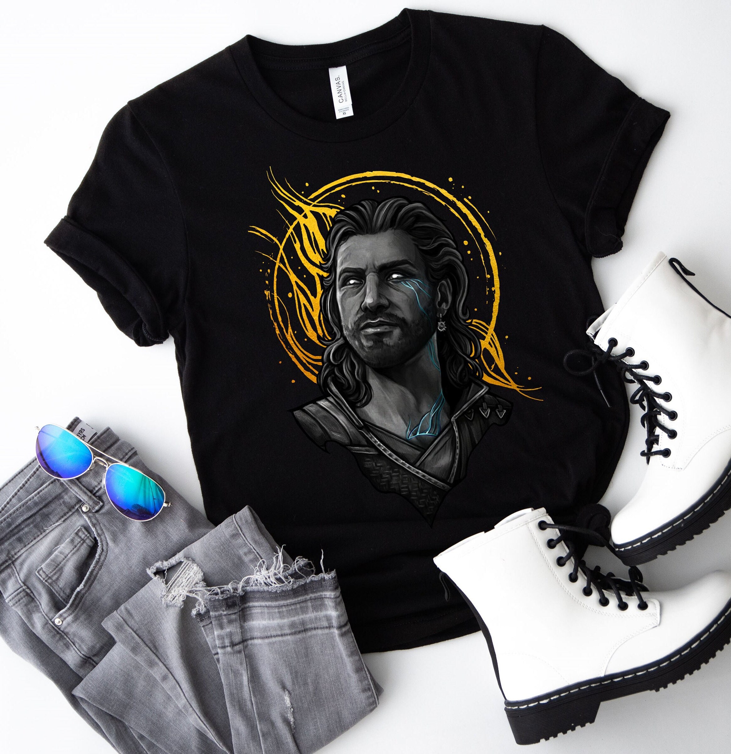 Baldurs Gate 3 Vintage Black Tshirt Baldurs Gate 3 Tee Roleplaying ...