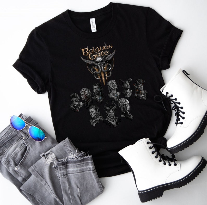 Baldurs Gate 3 Vintage Black Tshirt Baldurs Gate 3 Tee Roleplaying ...
