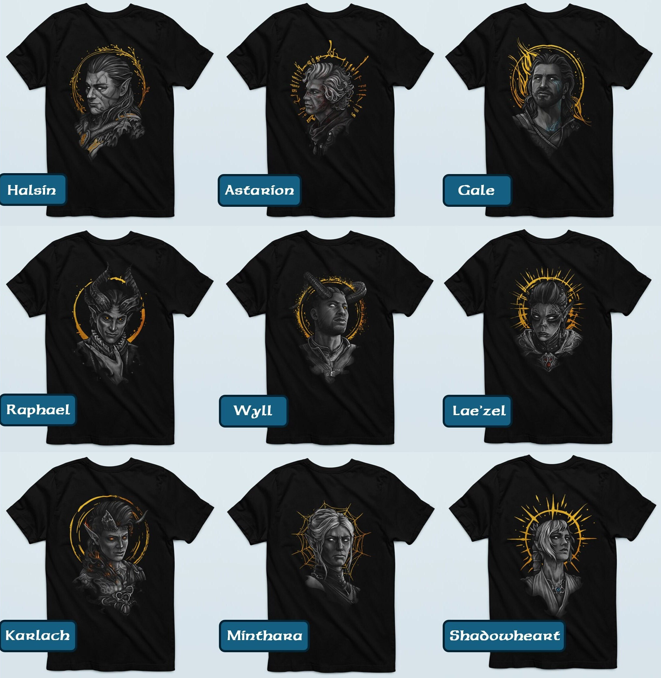 Baldurs Gate 3 Vintage Black Tshirt Baldurs Gate 3 Tee Roleplaying ...