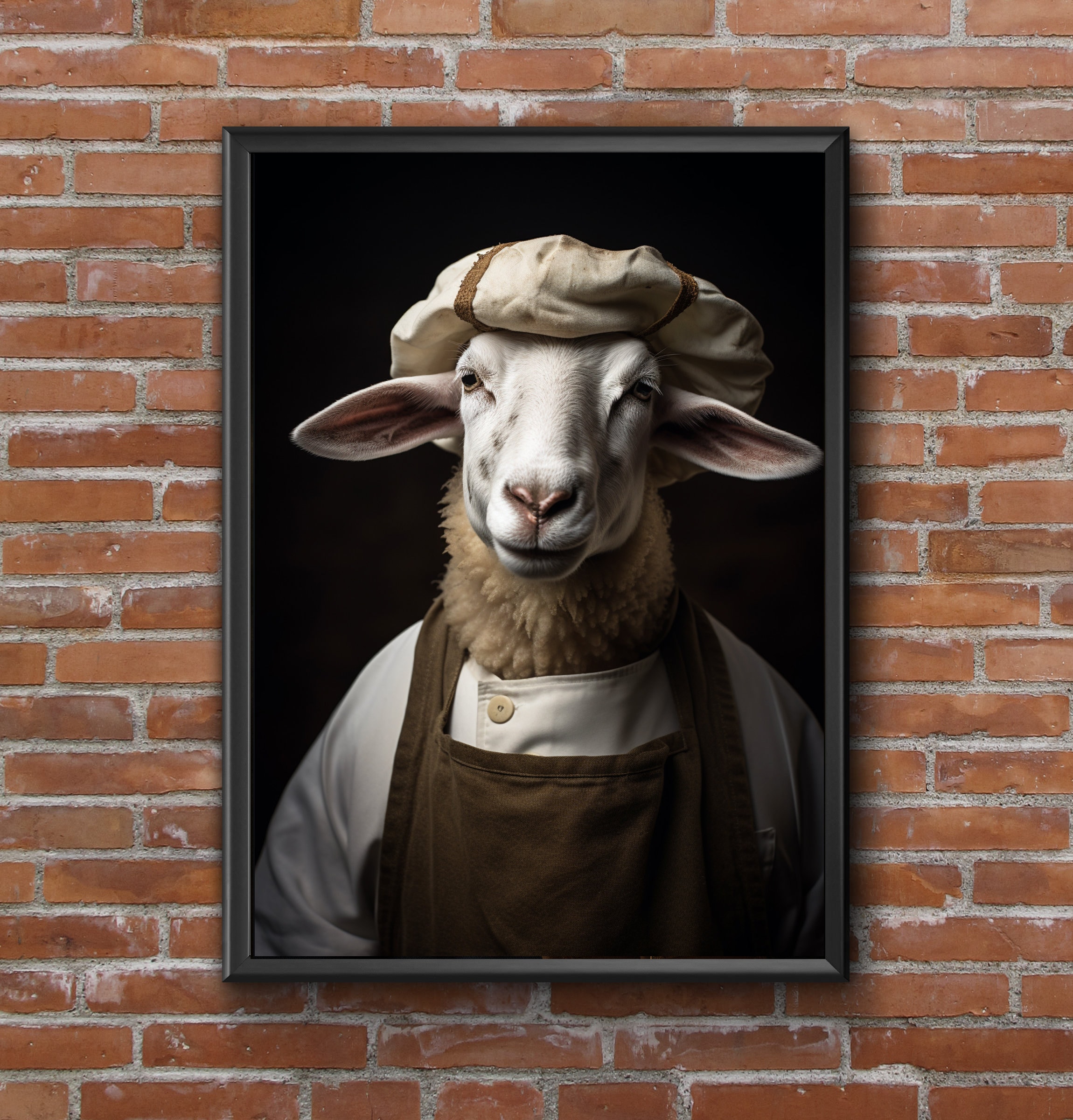Funny Sheep Portrait- Animal Dressed as a Human - Art A4 Print - Fun ...