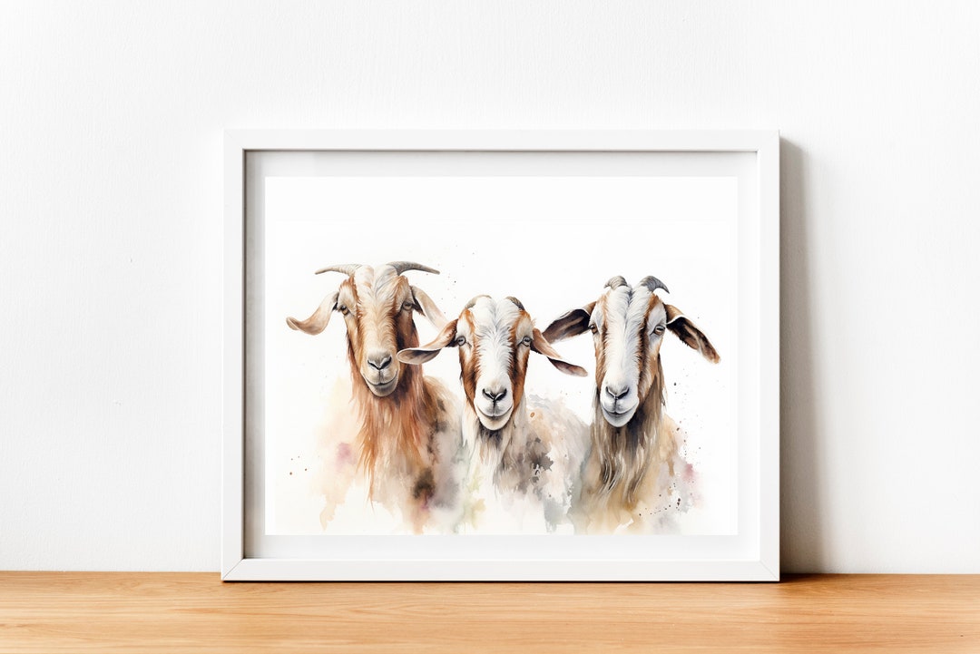 Personalised Goats Print - Countryside Art Poster- Goat Wall Art - Etsy
