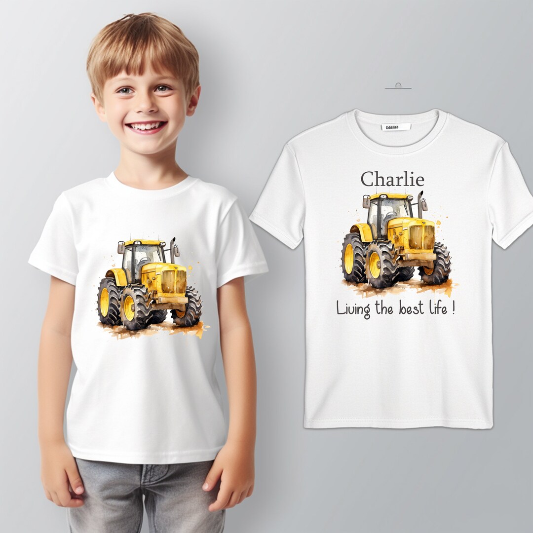 Personalised Boy/girl Tractor T-shirt - Farming T-shirt - Children's ...