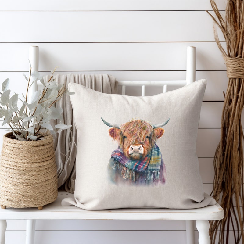 Highland Cow Cushion - Etsy UK
