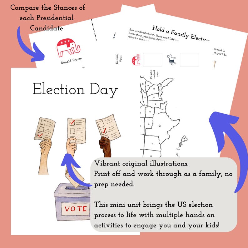 Election Day Homeschool Morning Basket Unit Study Ll USA, Voting Unit ...