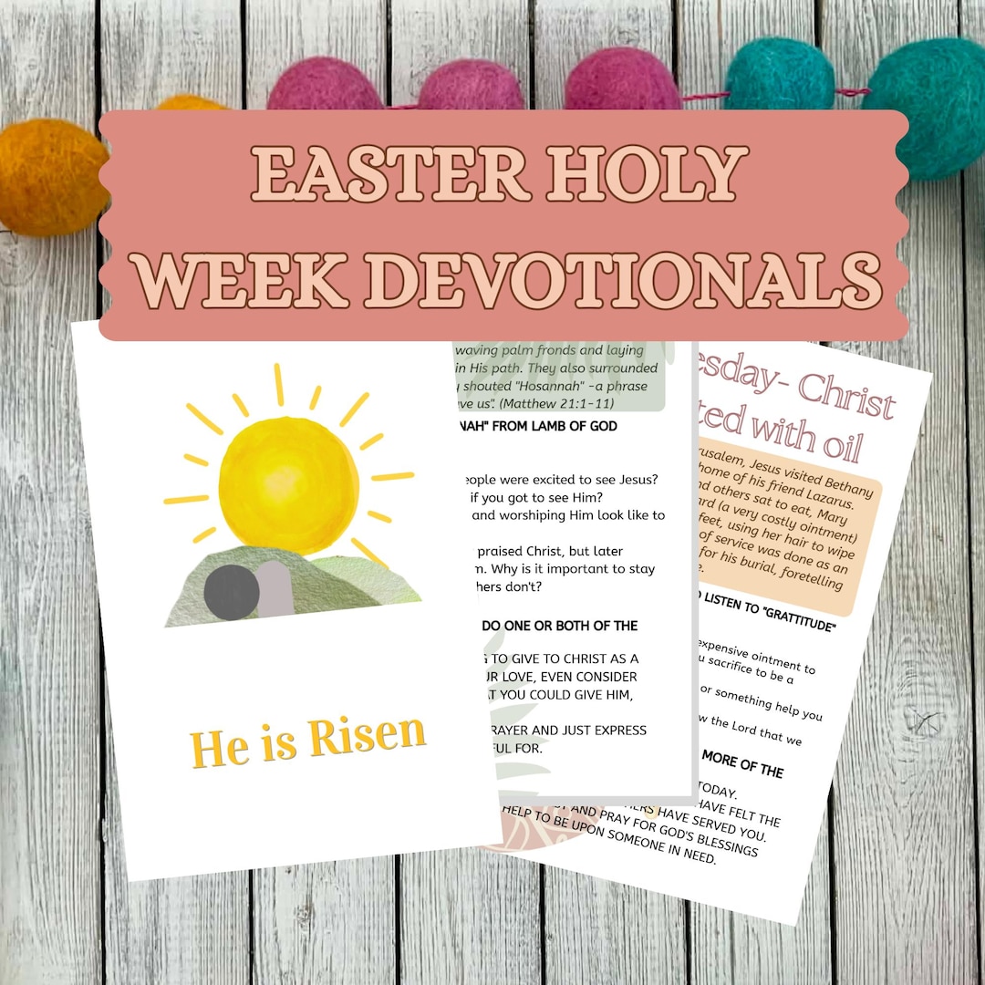 Easter Holy Week Devotional Cards | Printable Family Easter Bible Study ...