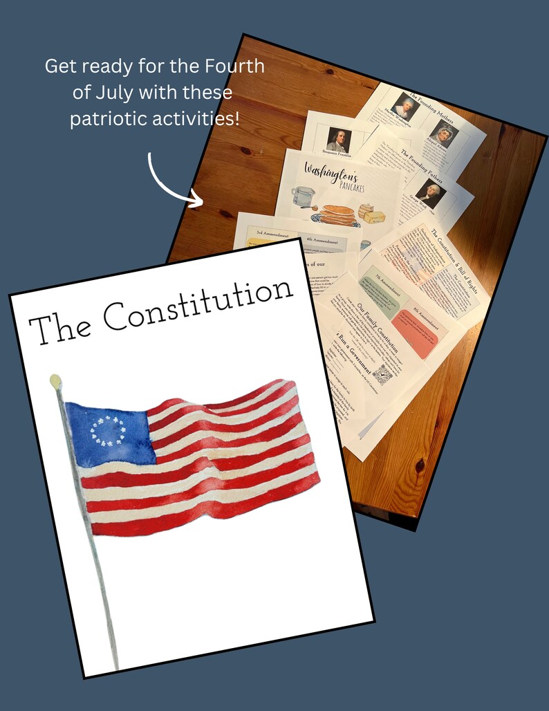 Constitution Study for Homeschool, Patriotic School Material, Founding ...