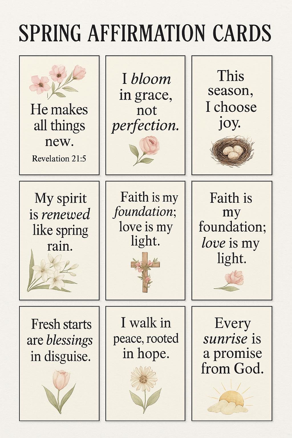 Easter Planner Bundle: Joy Dashboard + Spring Affirmation Cards ...