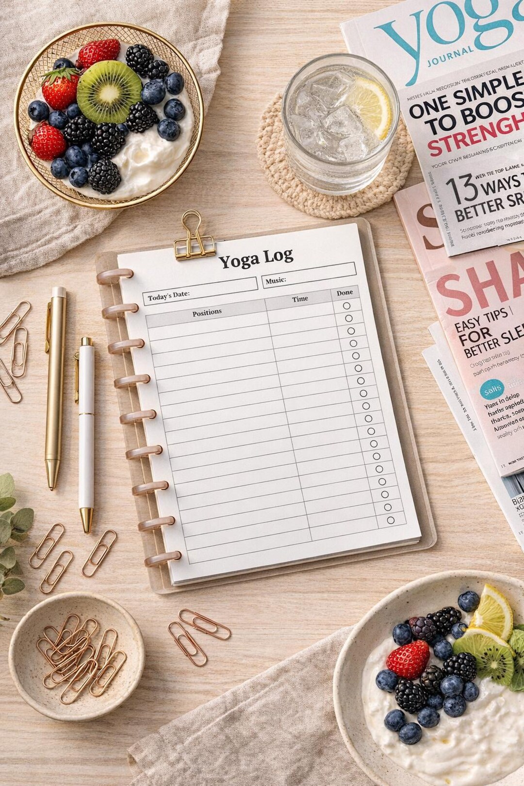 Junior Size Yoga Log Planner Insert, Daily Tracker (digital Download ...