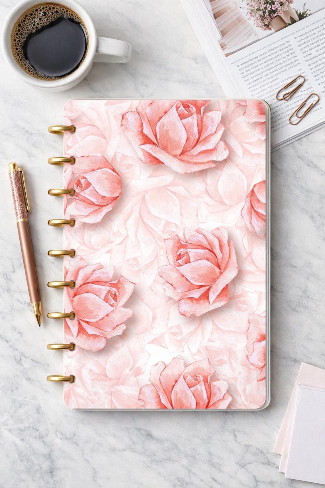 Watercolor Rose Happy Planner Dashboard Printable (digital Download) - Etsy