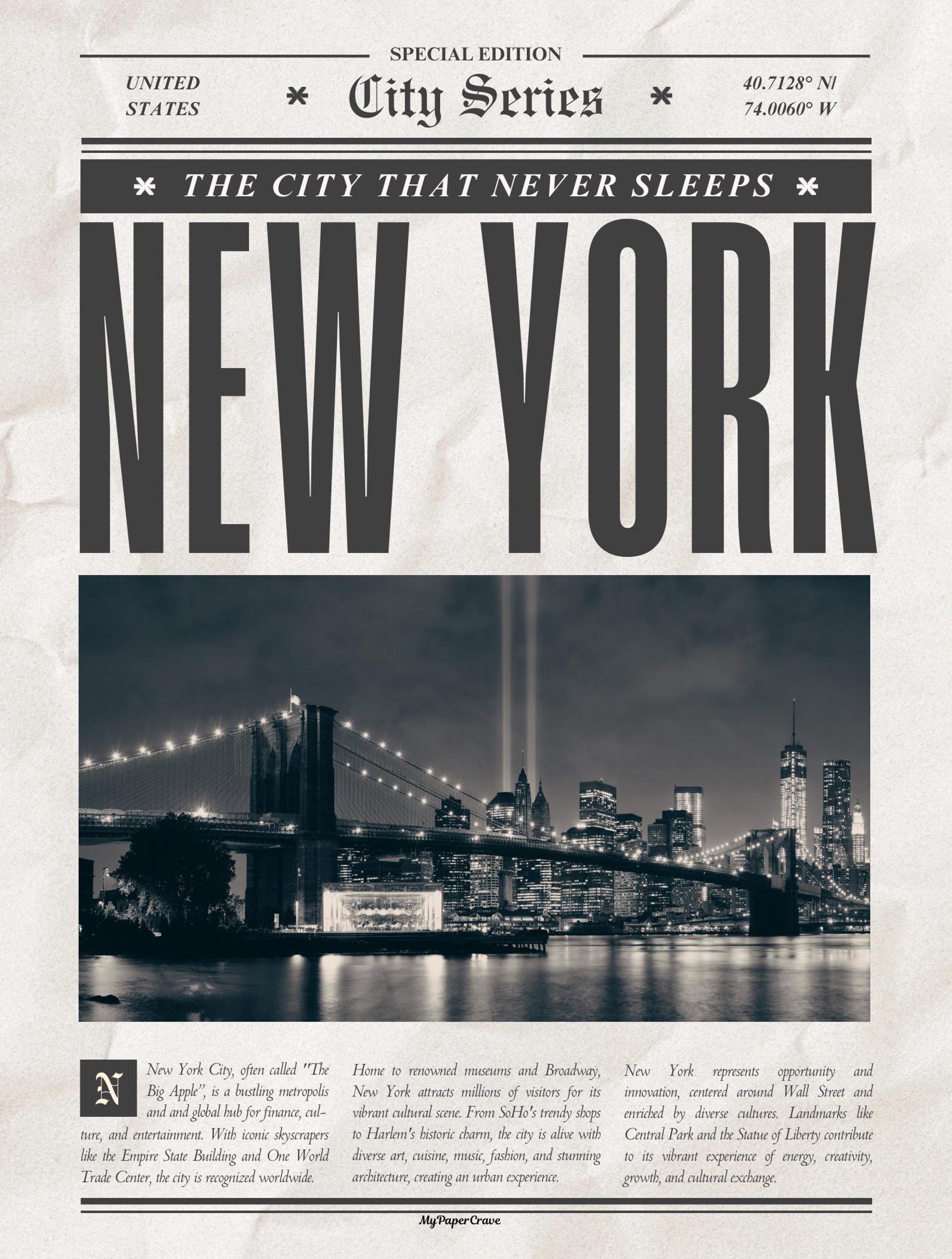 NYC Planner Dashboard: Vintage Newspaper Design (digital Download) - Etsy