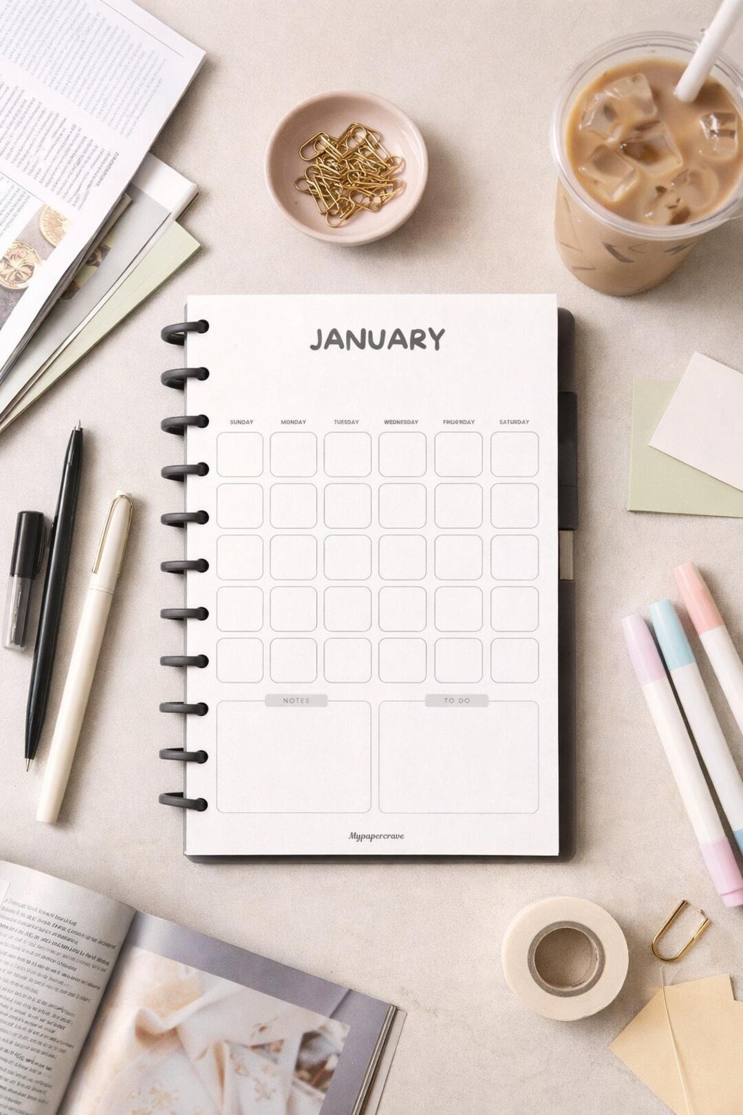 Undated Monthly Planner Inserts January - December, Junior-size, Disc ...