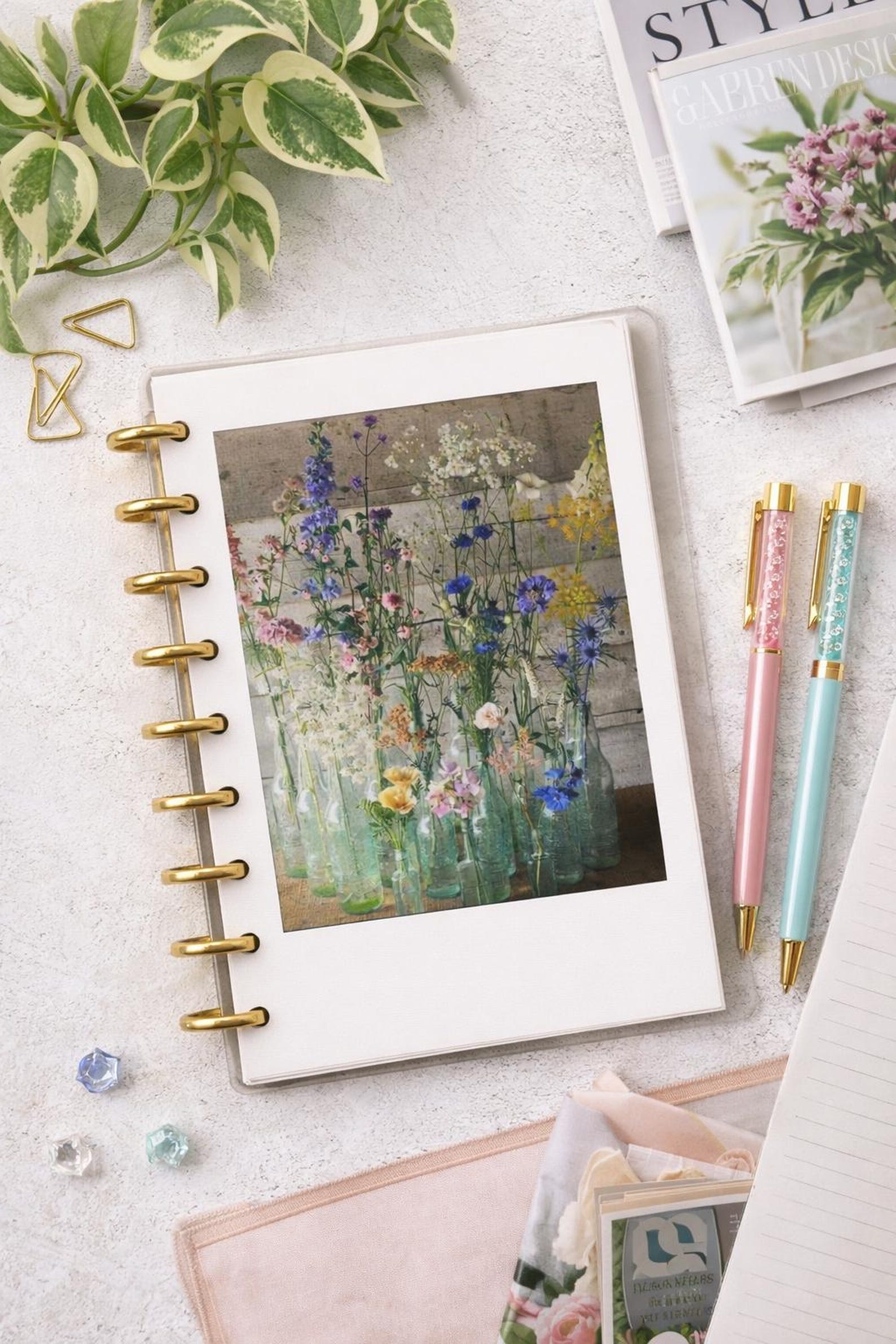 Wildflower Classic Happy Planner Dashboard, Rustic Floral Design ...