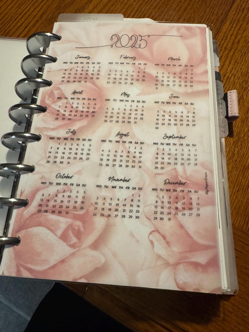 Watercolor Rose Happy Planner Dashboard Printable (digital Download) - Etsy