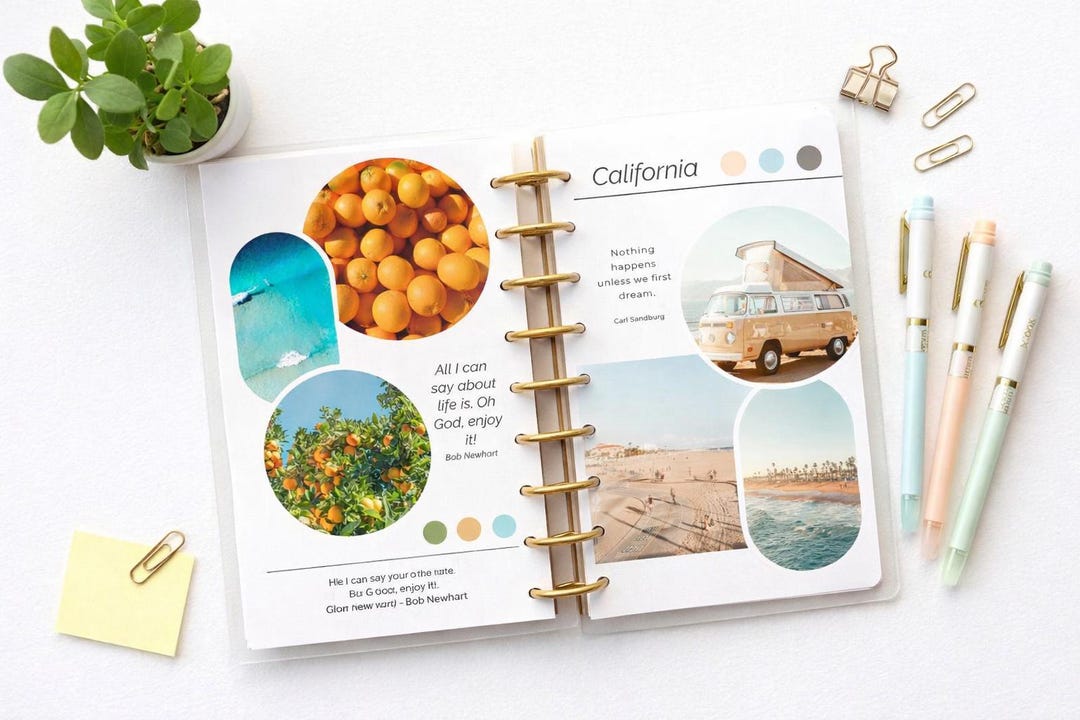 California Citrus Planner Insert | Beachy Vision Board (digital ...