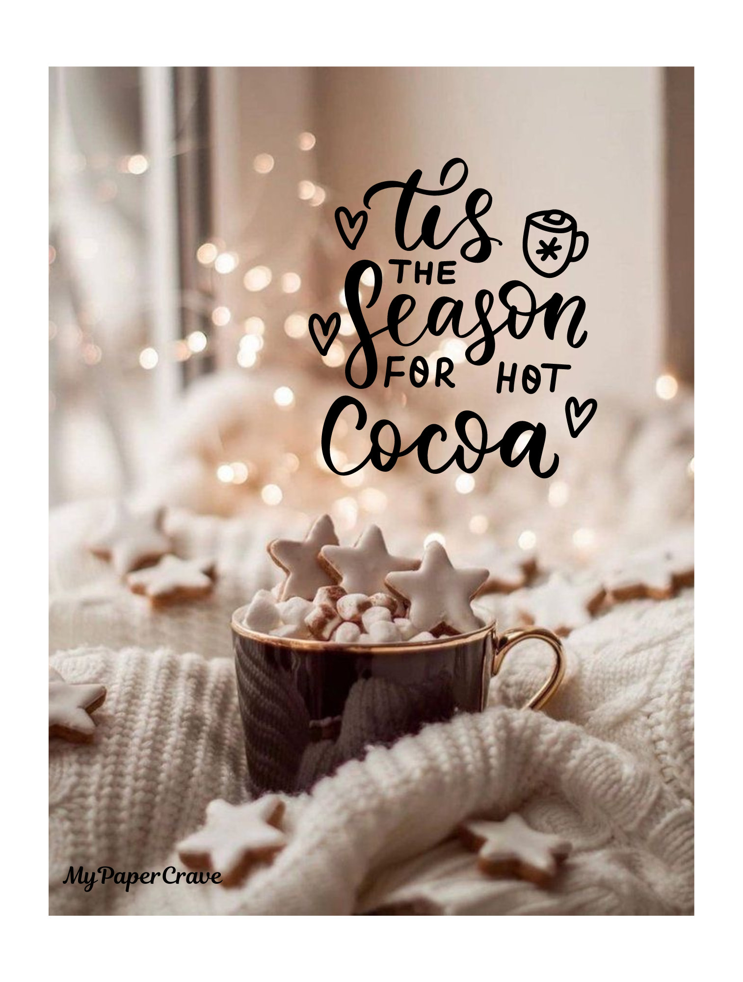 Tis the Season for Hot Cocoa Winter Dashboard, Made to Order Printable ...