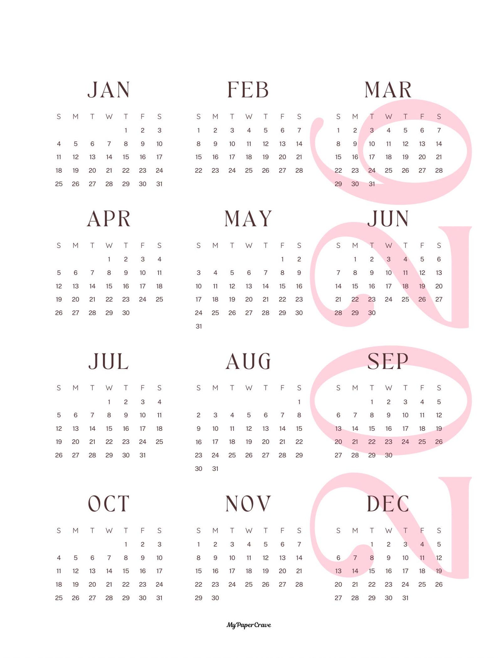 Elegant Pink 2025-2026 Classic Happy Planner Calendars|digital Download ...