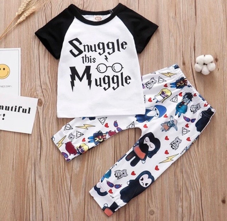 Harry Potter Baby Outfit / Handprinted T-shirt and Trouser Set ...