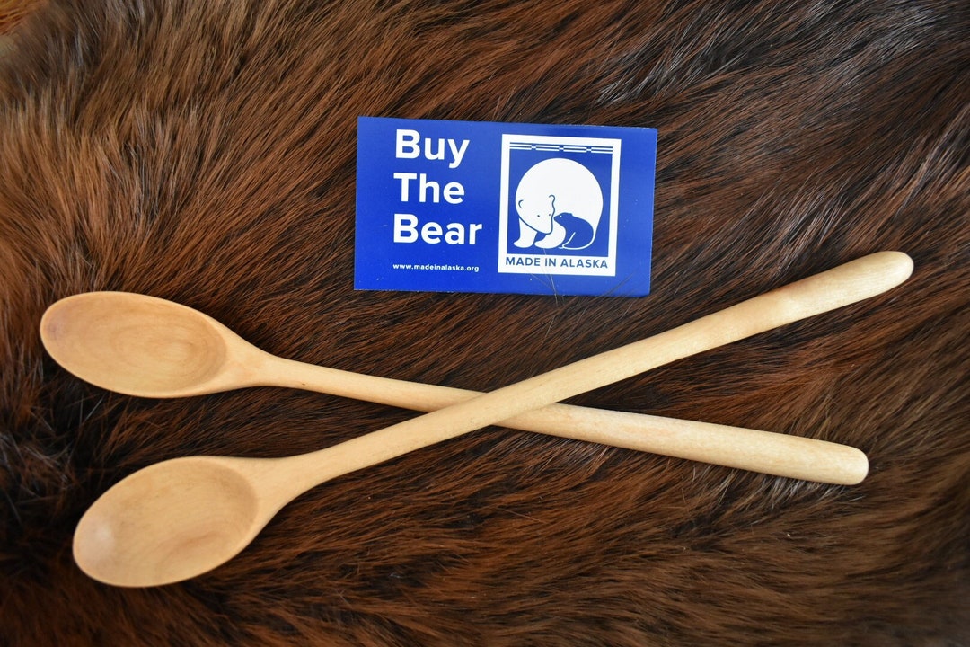 Alaskan Hand-carved Birch Bar Spoon, Coffee Spoon, for Cooking, Kitchen ...