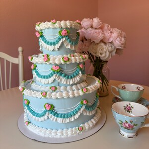 Blue Vintage 3 Layer Fake Cake - Etsy