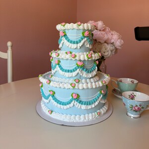 Blue Vintage 3 Layer Fake Cake - Etsy