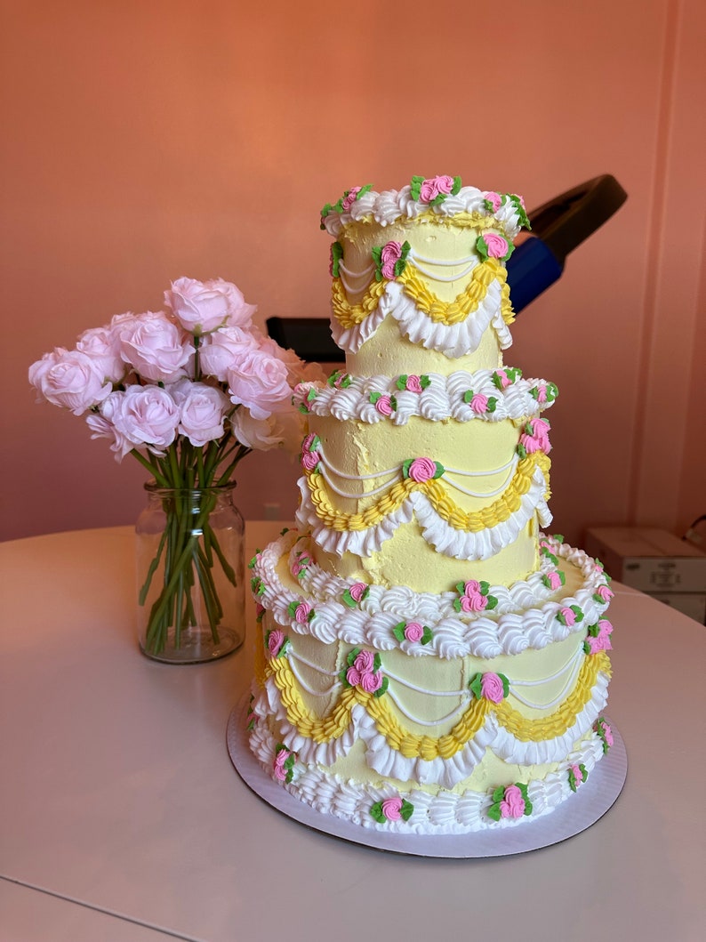 Yellow 3 Layer Fake Cake - Etsy