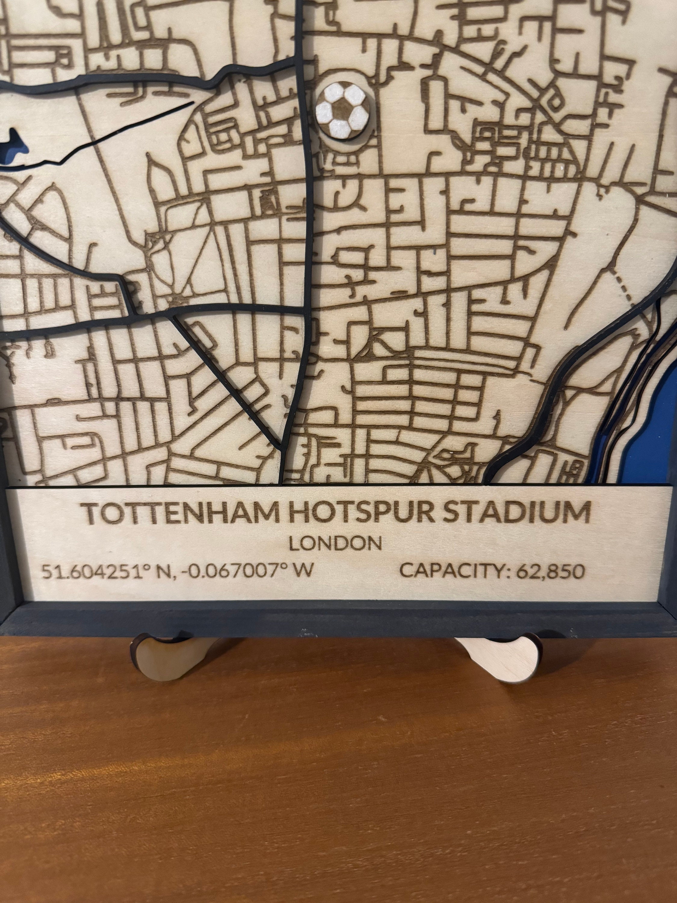Wooden Tottenham Hotspur Stadium 3D Map. Football, Gift, Birthday ...