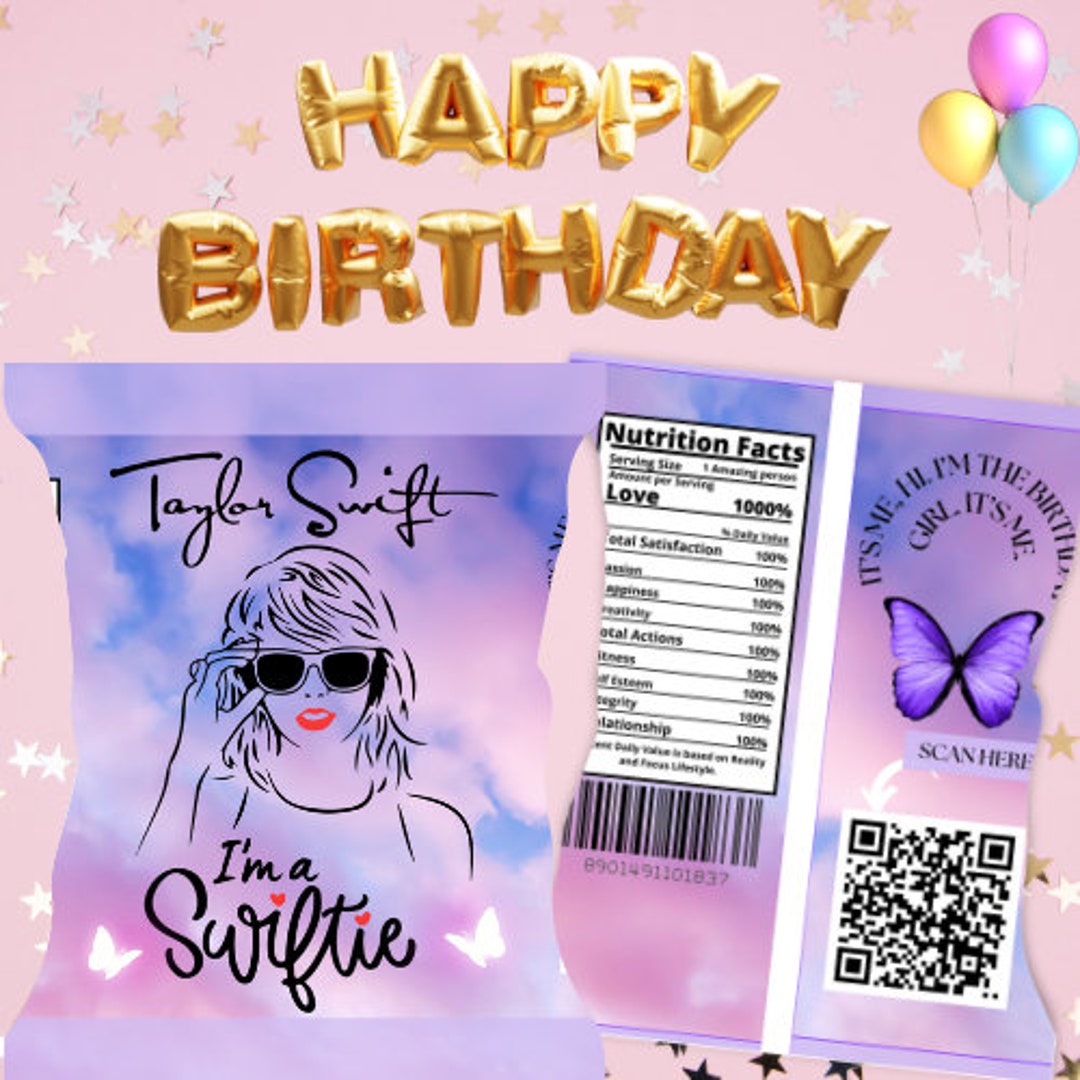 Swiftie Customize Printable Snack Bag, Taylor Swift Party Favors ...