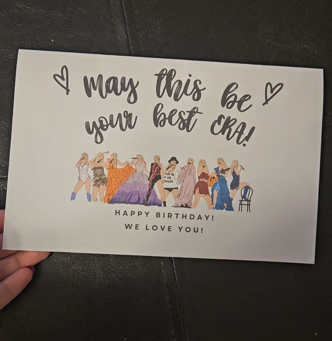 Taylor Swift Printable Birthday Card Swiftie Birthday Card Taylor