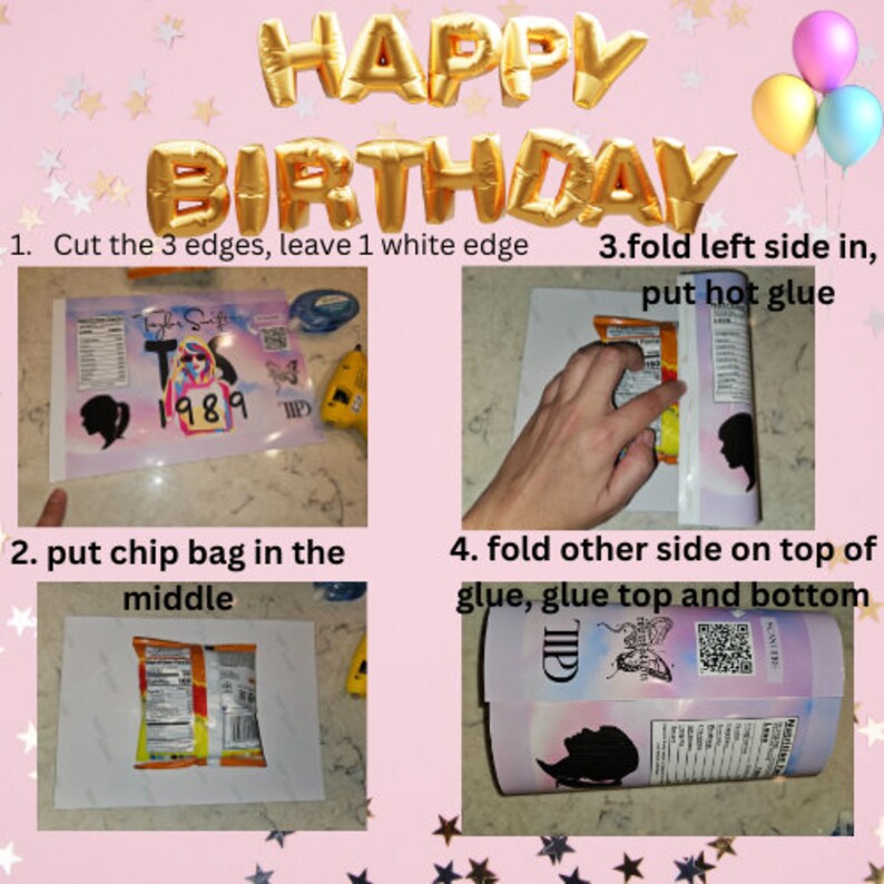 Swiftie Chip Bag Wrapper Printable Snack Bag, Taylor Swift Party Favors ...