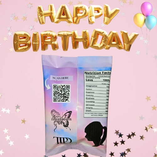 Swiftie Chip Bag Wrapper Printable Snack Bag, Taylor Swift Party Favors ...