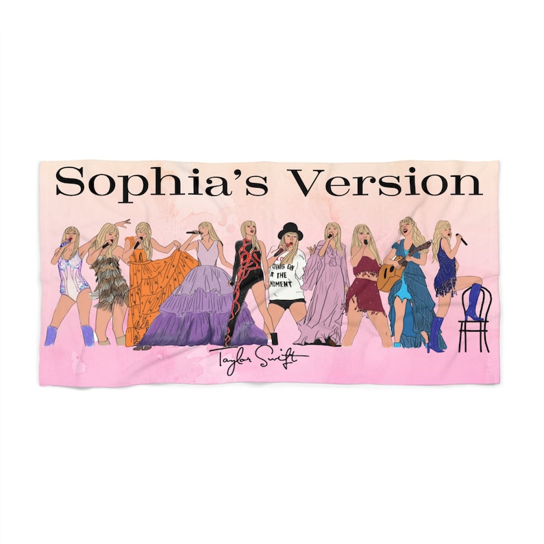 Custom Ombre Eras Tour Personalized Beach Towel Taylor Swift Merch ...