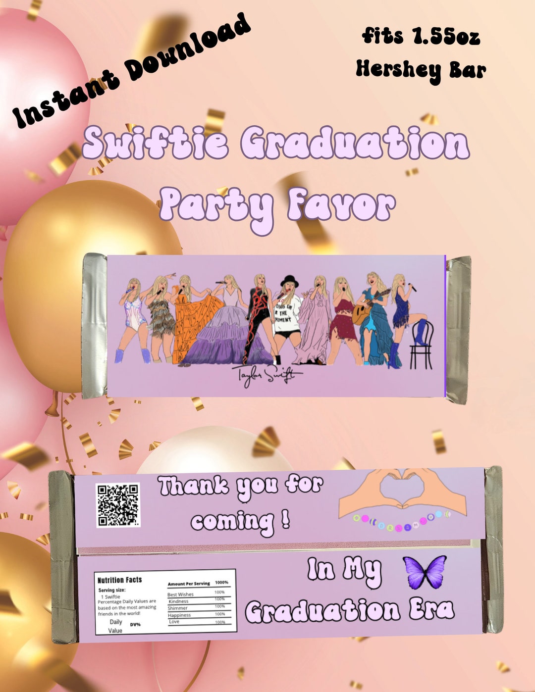 Swiftie in My Graduation Era Digital Hershey Wrapper Eras Tour ...