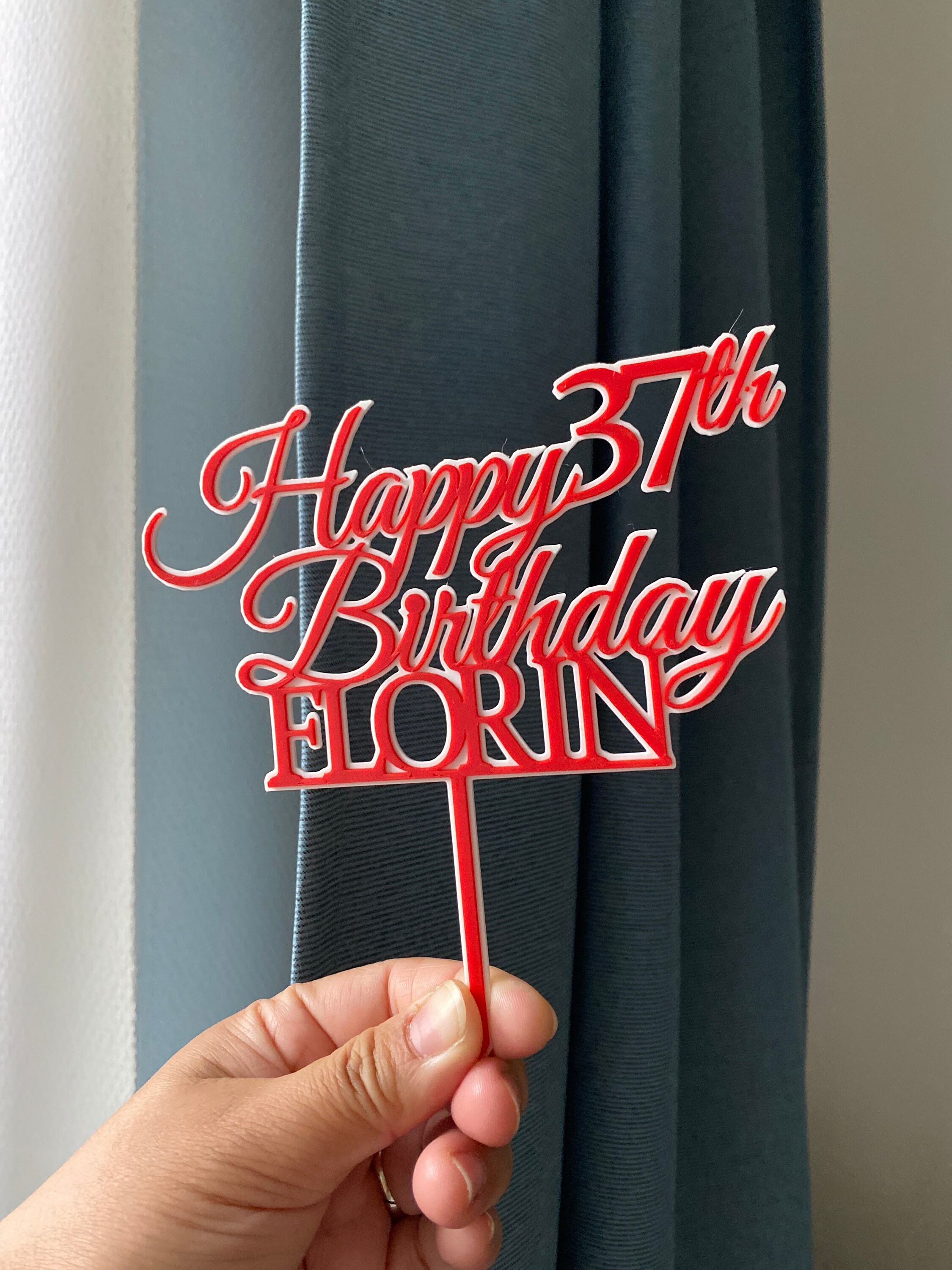 Happy Birthday Cake Topper mit Alter | Kuchen Dekor | Personalisierte ...