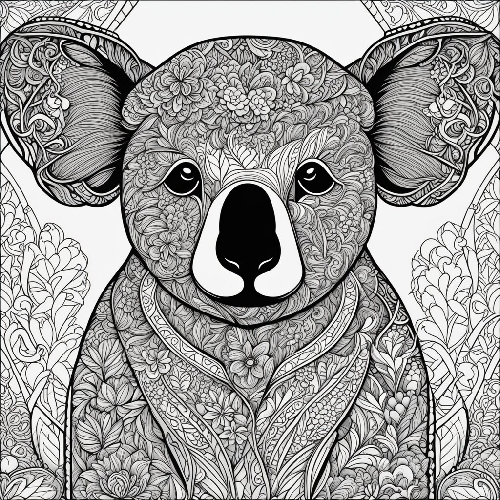 Animal Mandella/sketchwork Art Design Black and White - Etsy