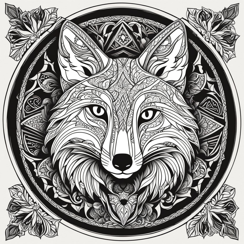 Animal Mandella/sketchwork Art Design Black and White - Etsy