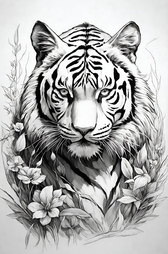 Animal Mandella/sketchwork Art Design Black and White - Etsy