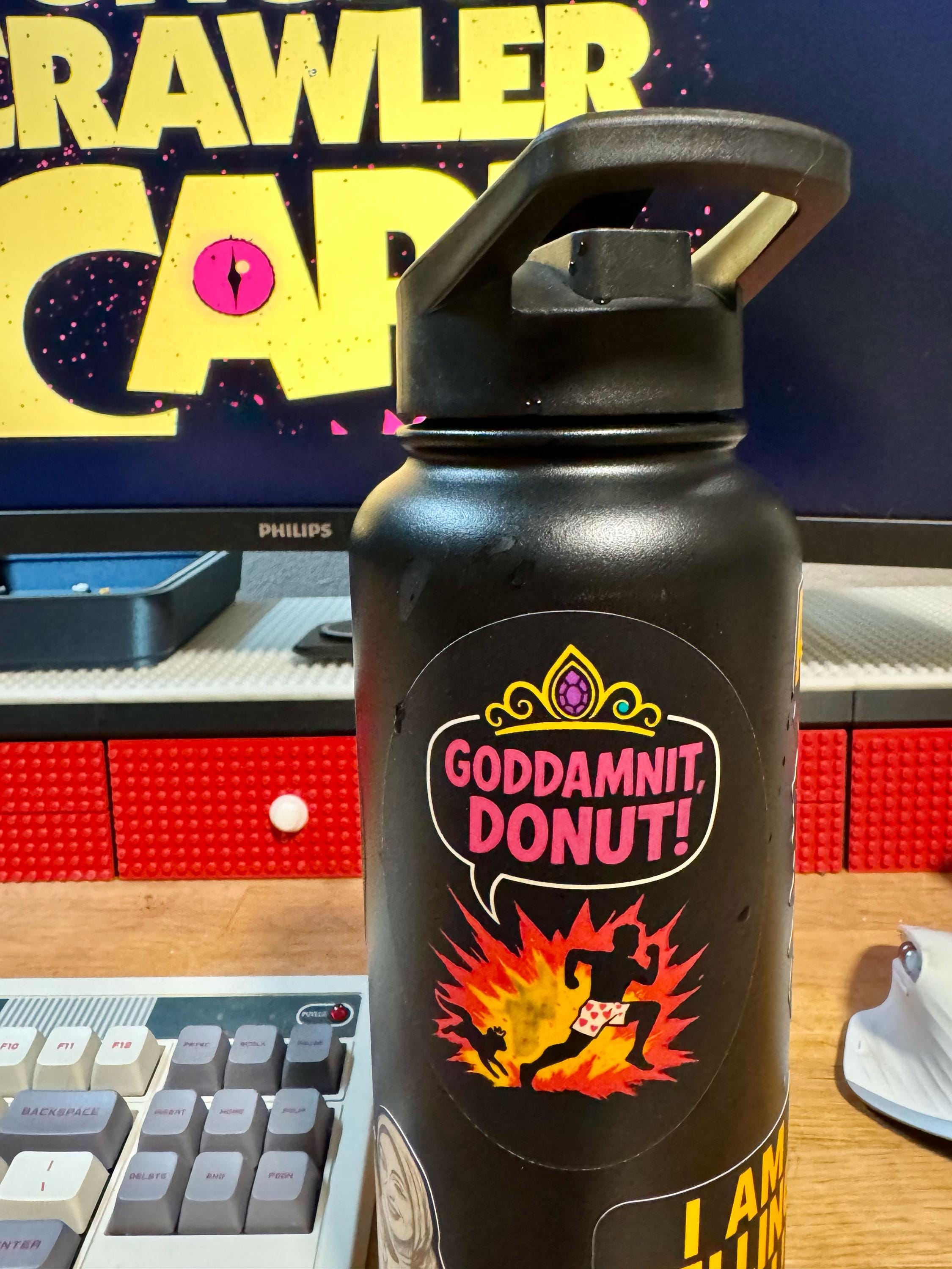Goddamnit Donut Vinyl Sticker, Dungeon Crawler Carl and Princess Donut ...