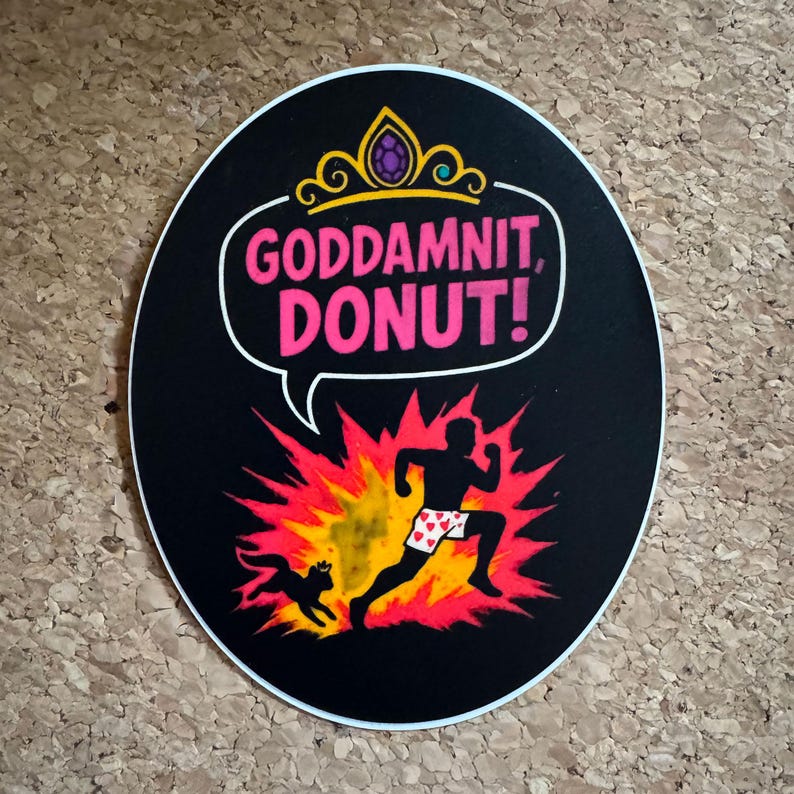 Goddamnit Donut Vinyl Sticker, Dungeon Crawler Carl and Princess Donut ...