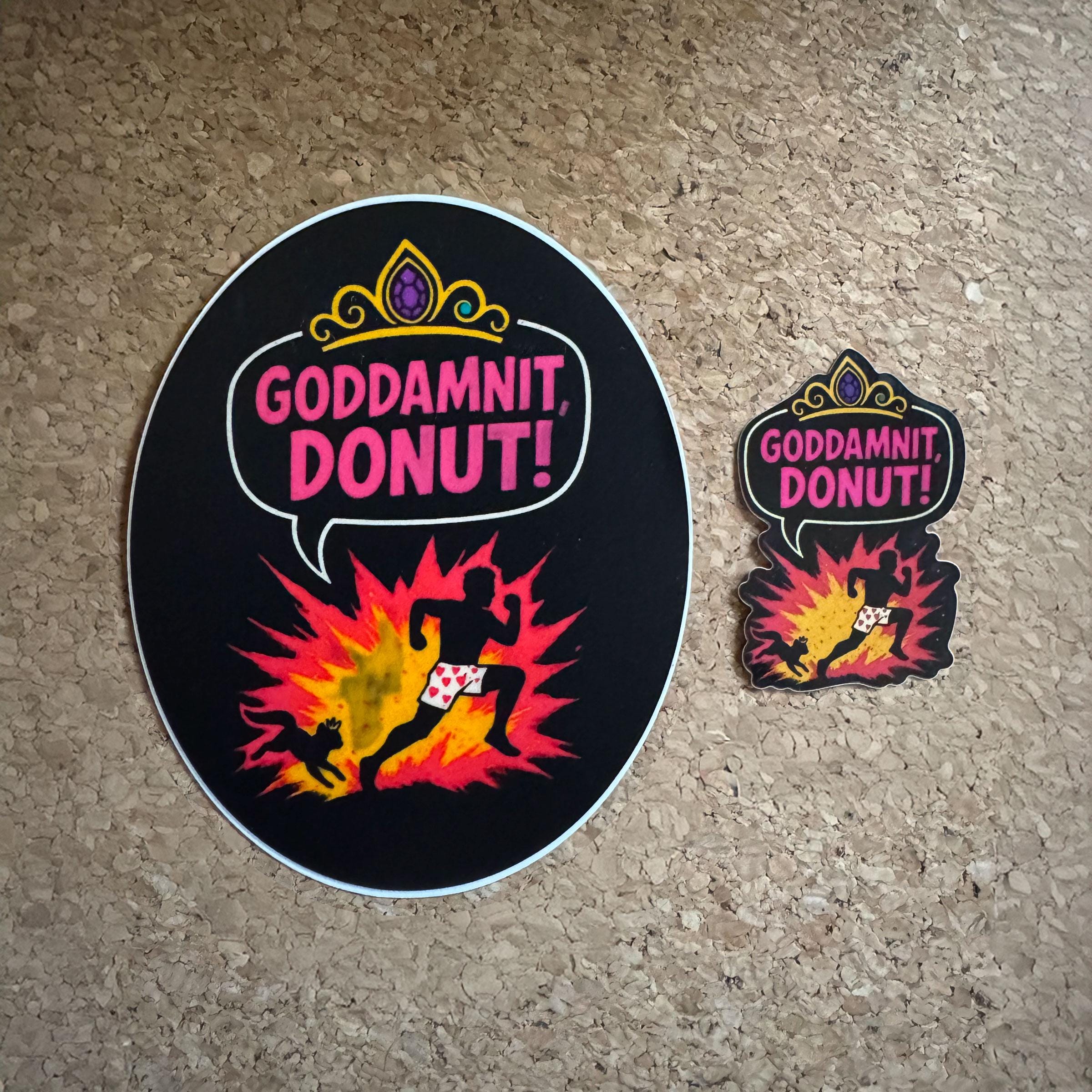Goddamnit Donut Vinyl Sticker, Dungeon Crawler Carl and Princess Donut ...