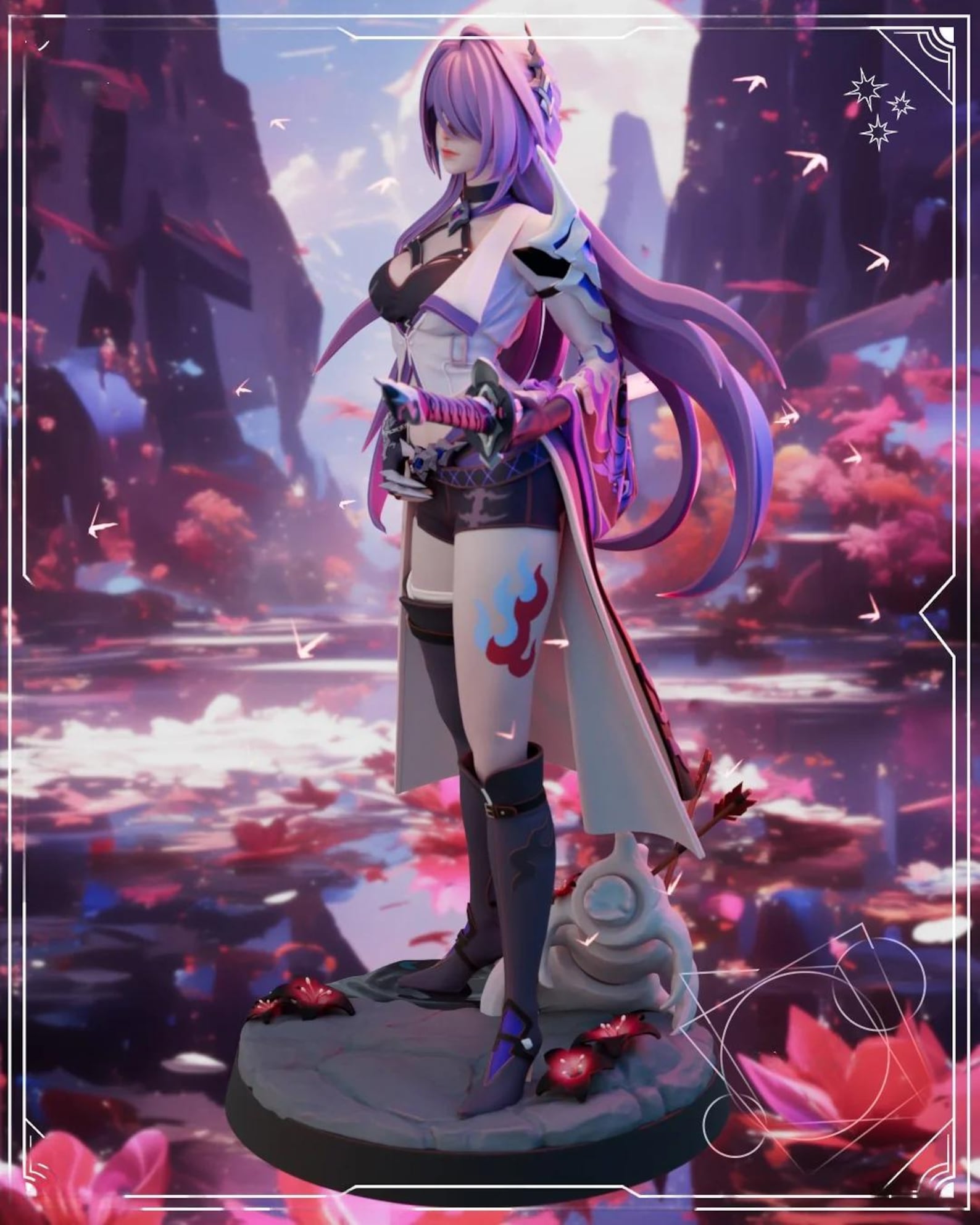 Acheron Honkai Star Rail STL File supported Unsupported 3D Print Model ...