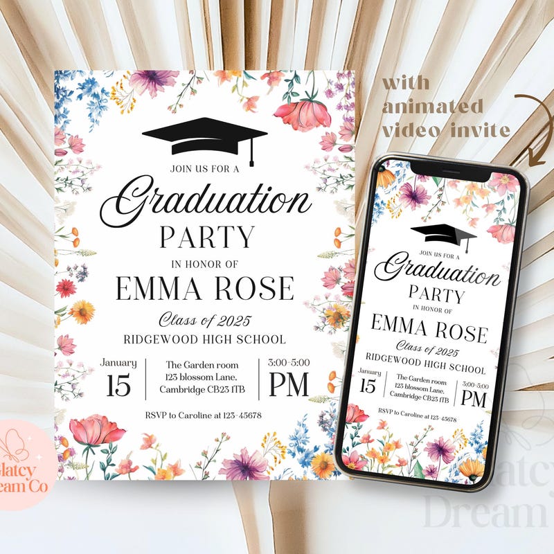 Graduation Garden Invite - Etsy